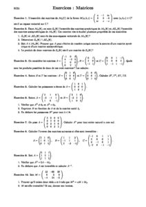 Exercices Matrices – Mathématiques en CPGE