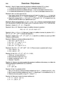 Exercices Polynômes – Mathématiques en CPGE